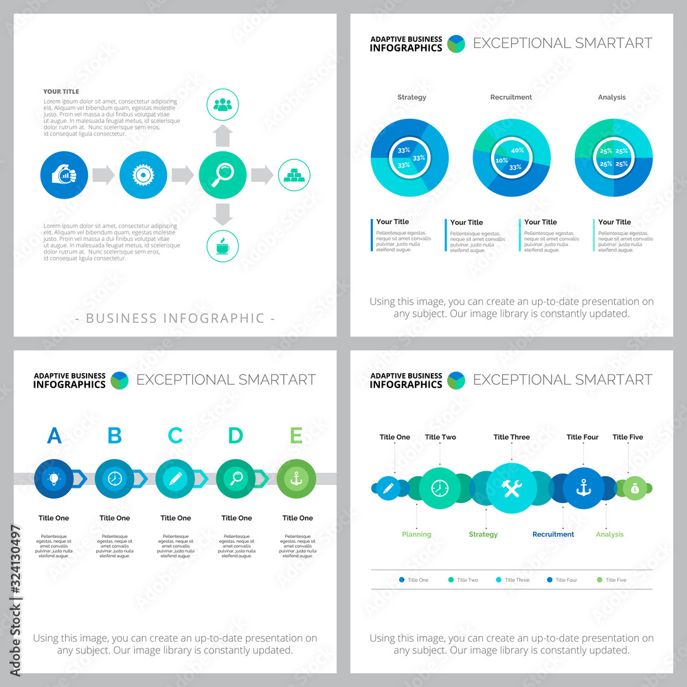 Collage of graphic business infographic diagrams. Can be used for ...