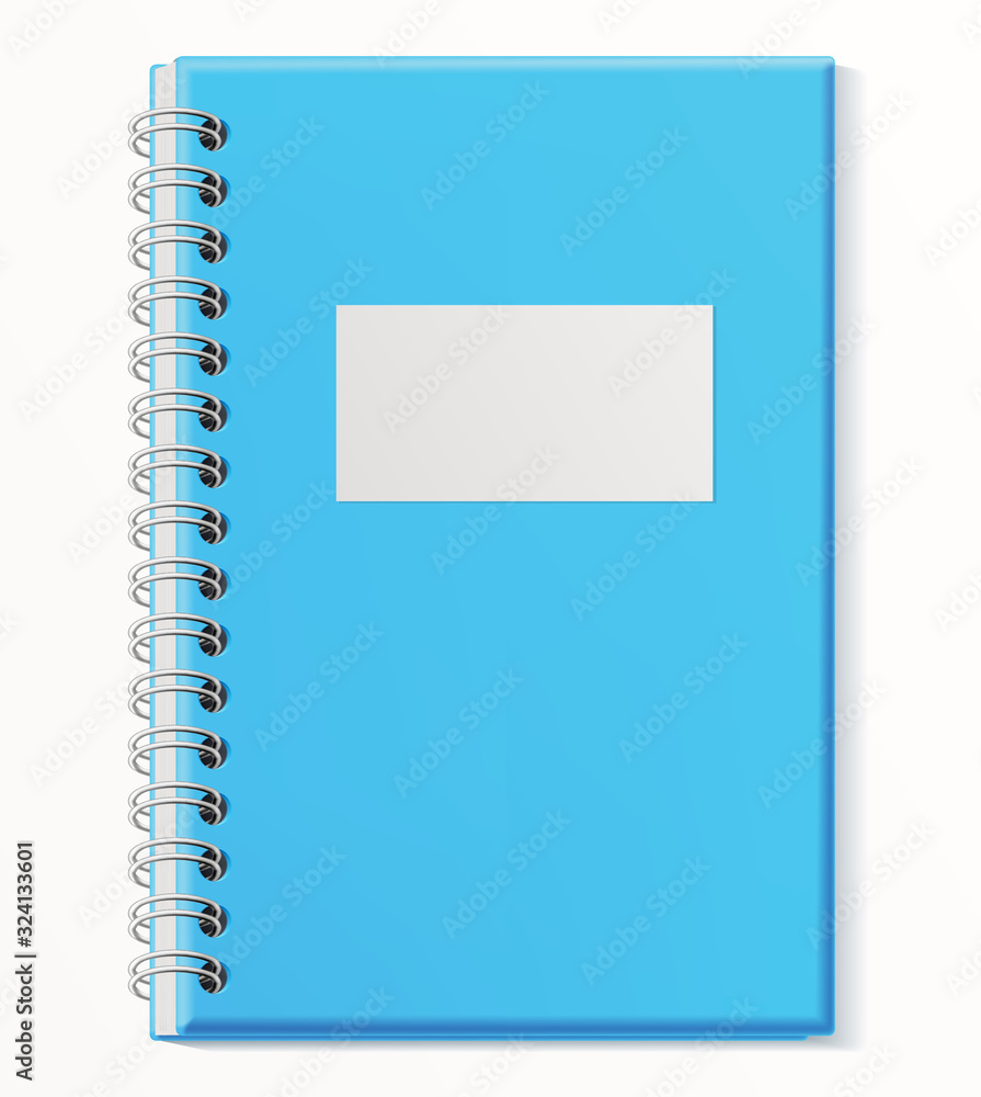 Notebook, closed copybook with empty cover realistic vector ...