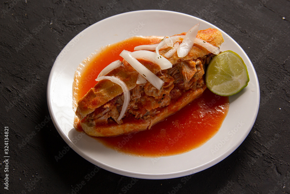 torta ahogada estilo jalisco mexico Stock Photo | Adobe Stock