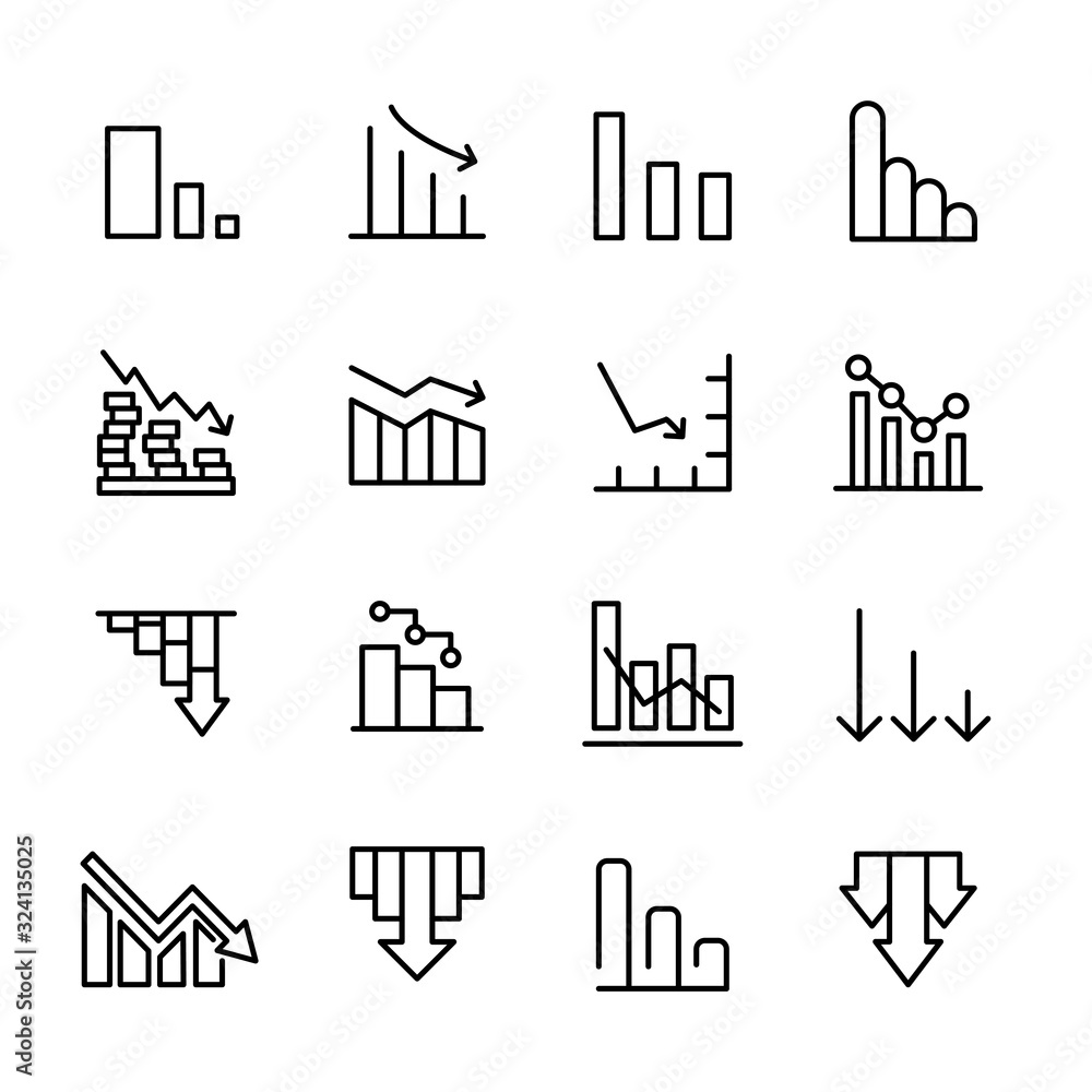 Premium set of loss line icons. Stock Vector | Adobe Stock