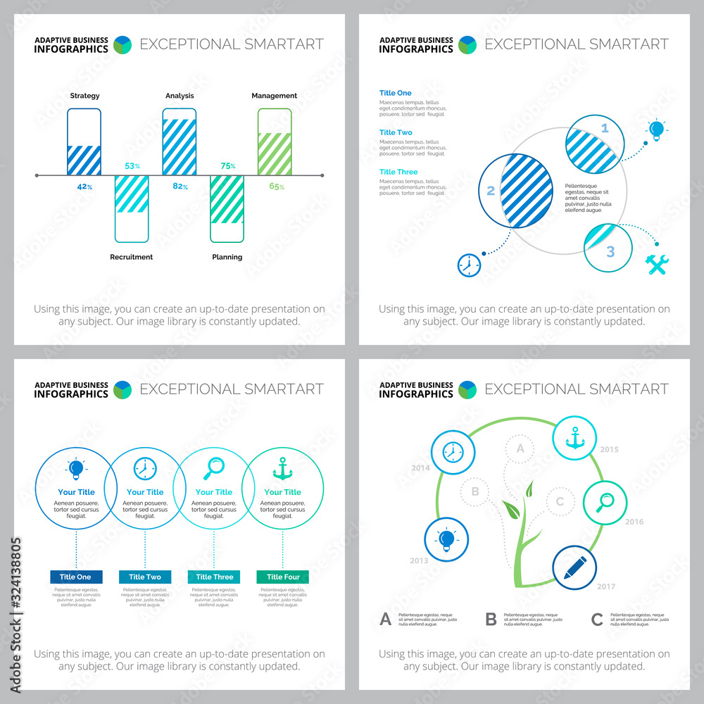 Business diagram layout set for managment layout, development report ...