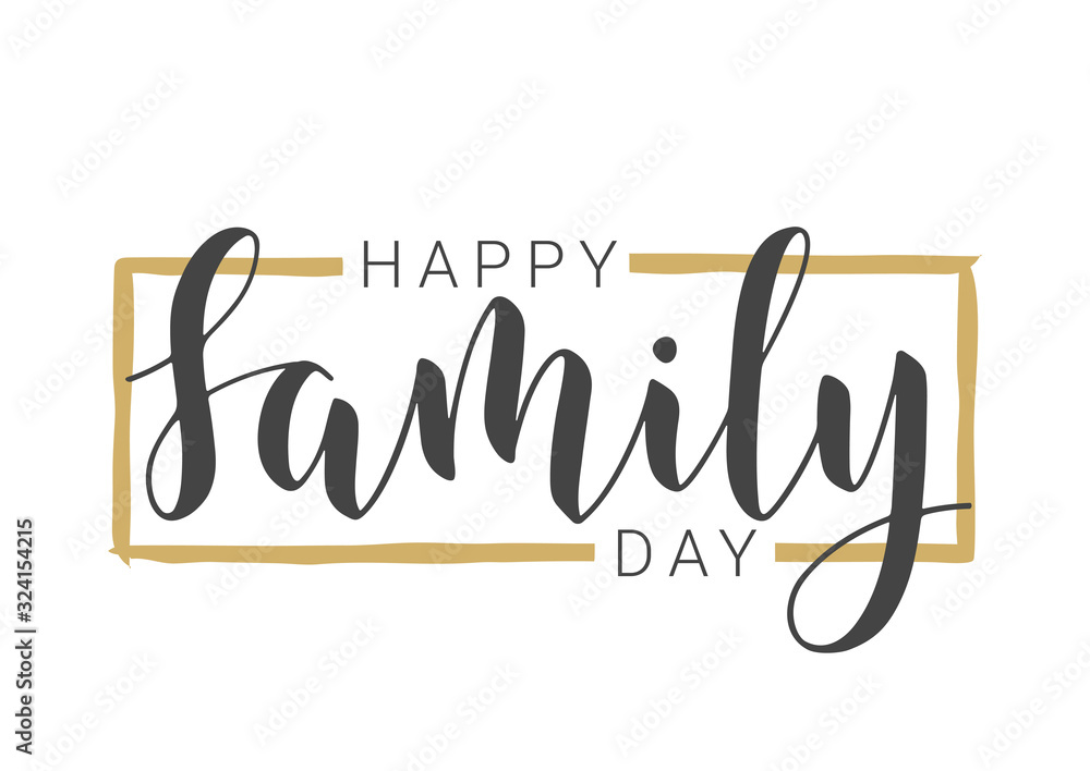 Vector Illustration. Handwritten Lettering of Happy Family Day ...