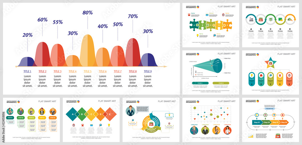 Vetor de Modern diagrams template set for report layout, annual stats ...