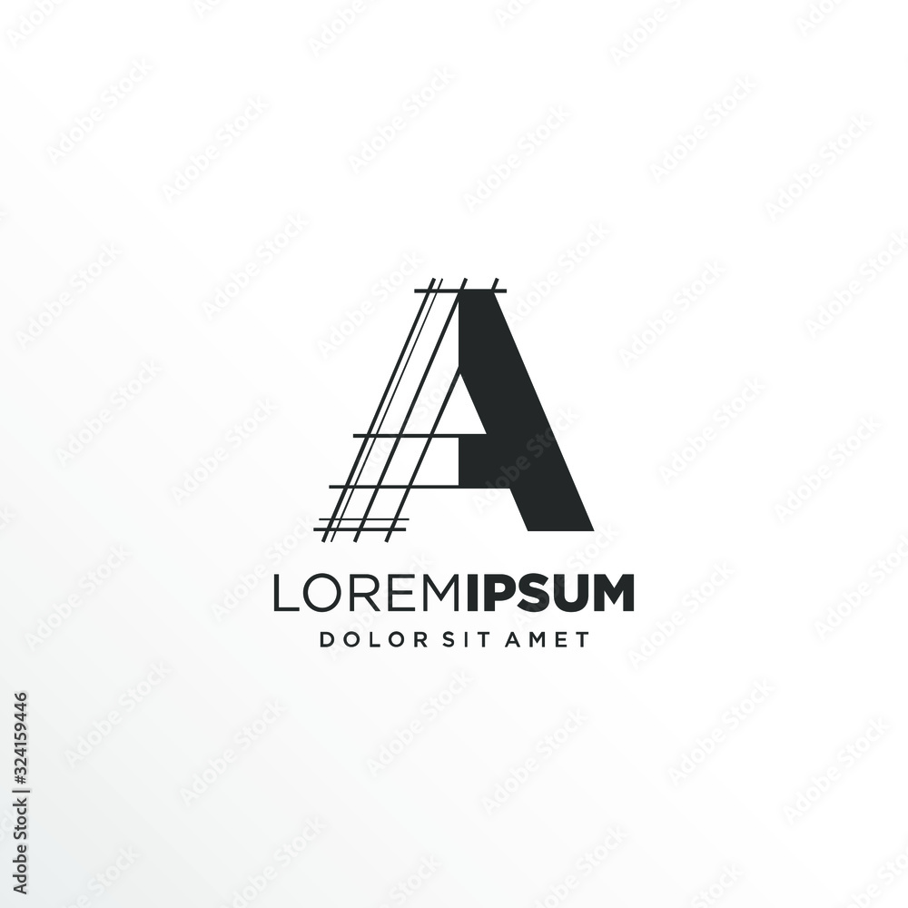 Letter A Logo Design with Architecture Element Stock Vector | Adobe Stock