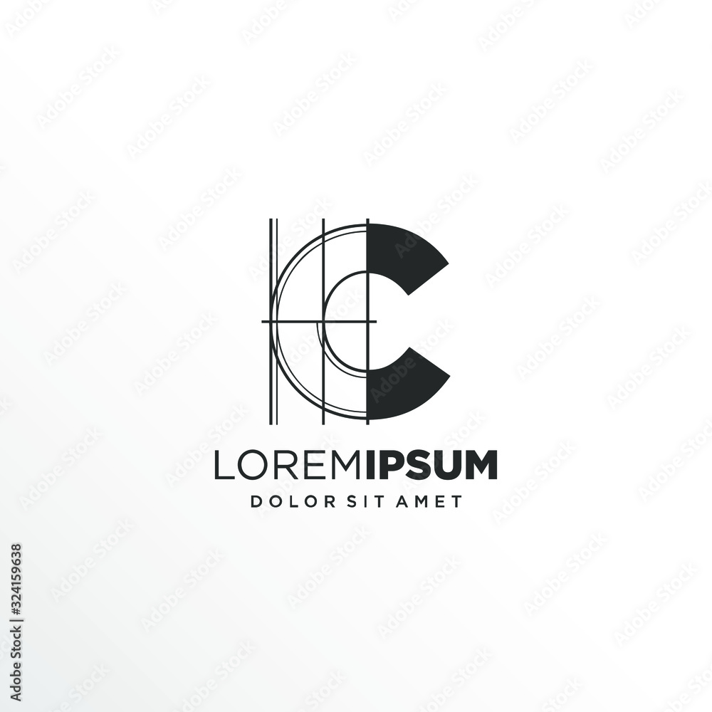 Letter C Logo Design with Architecture Element Stock Vector | Adobe Stock