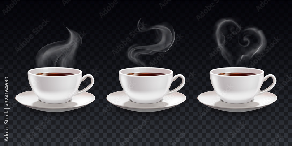 Steamy Cups Smoke Set Stock Vector | Adobe Stock