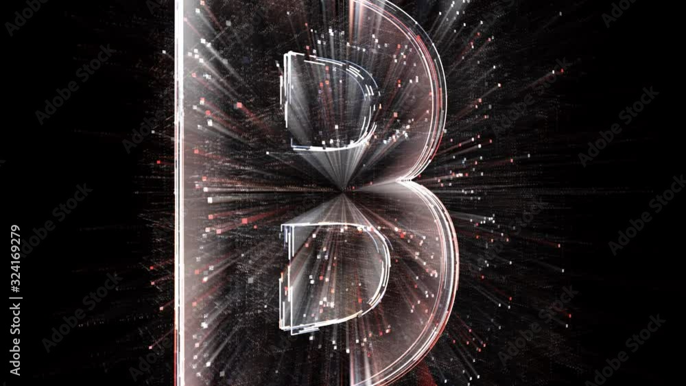 4k B letter alphabet word tag cloud-computer code particle.The Matrix binary text design ...