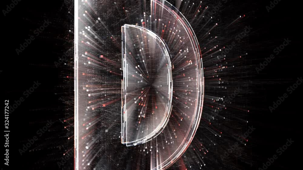 Video Stock 4k D letter alphabet word tag cloud-computer code particle.The Matrix binary text ...