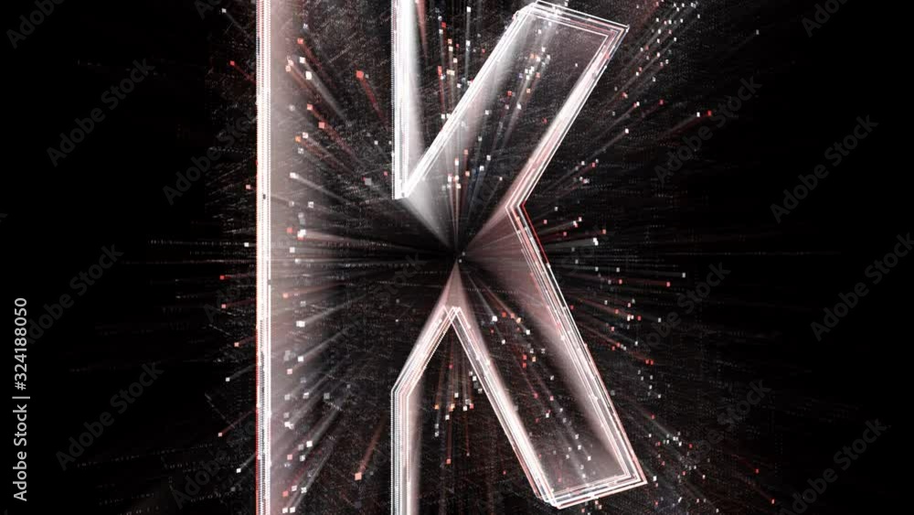 4k K letter alphabet word tag cloud-computer code particle.The Matrix binary text design ...