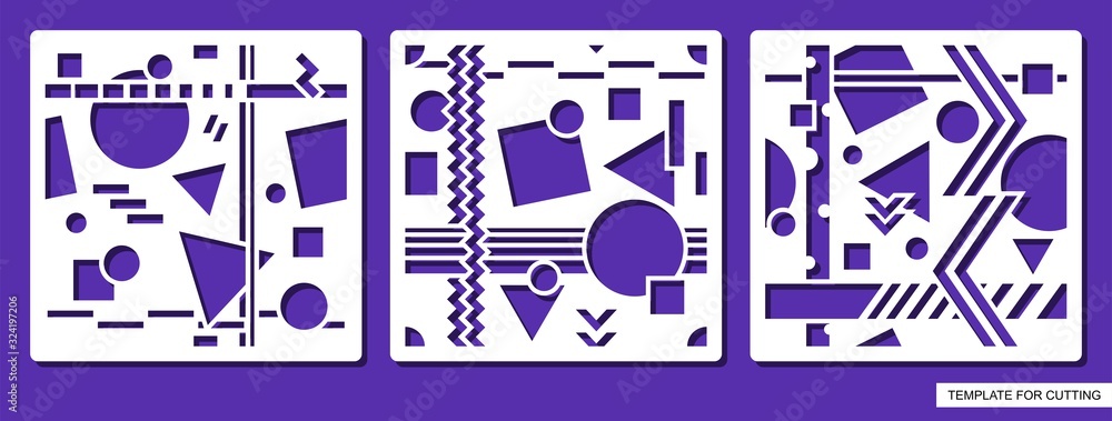 Set of stencils. Abstract seamless backgrounds with geometric patterns ...