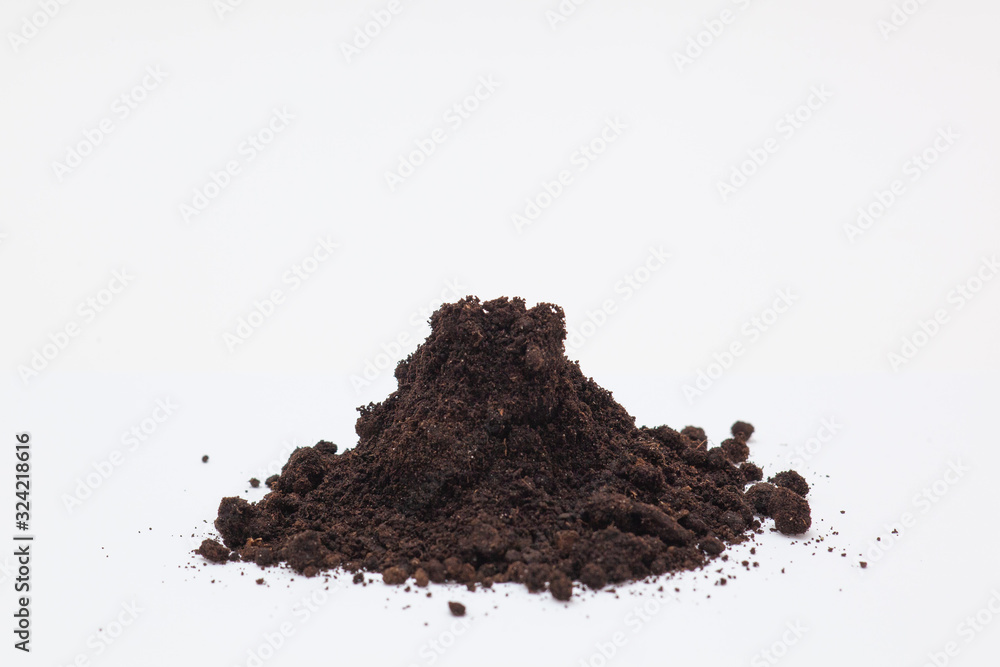 pile of land on a white background, Pile heap of soil humus isolated ...