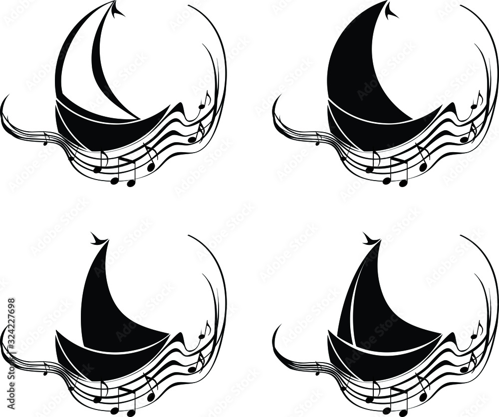 Boat music Logo - Brand Identity for Boating Business Stock Vector ...