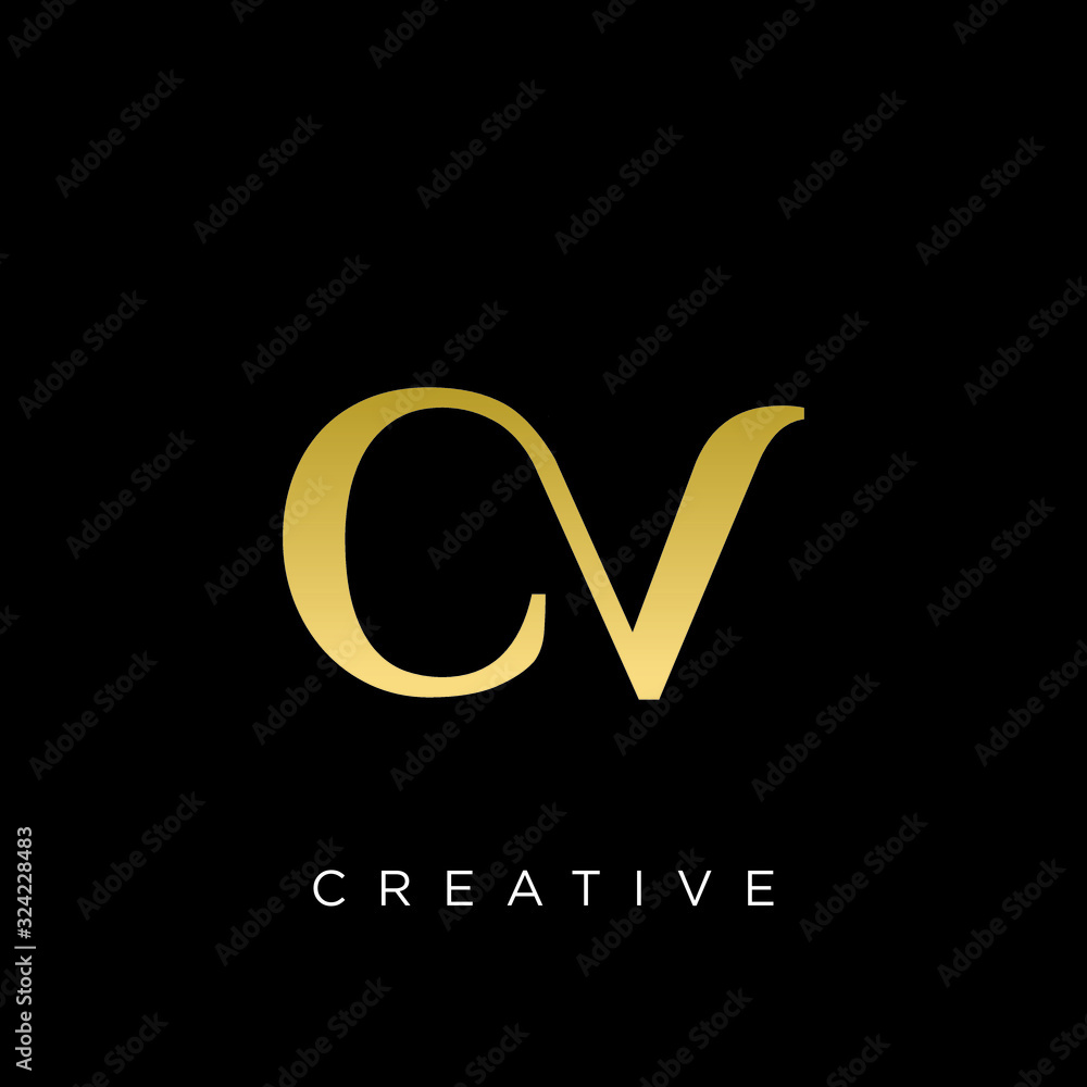 cv logo design vector icon Stock Vector | Adobe Stock