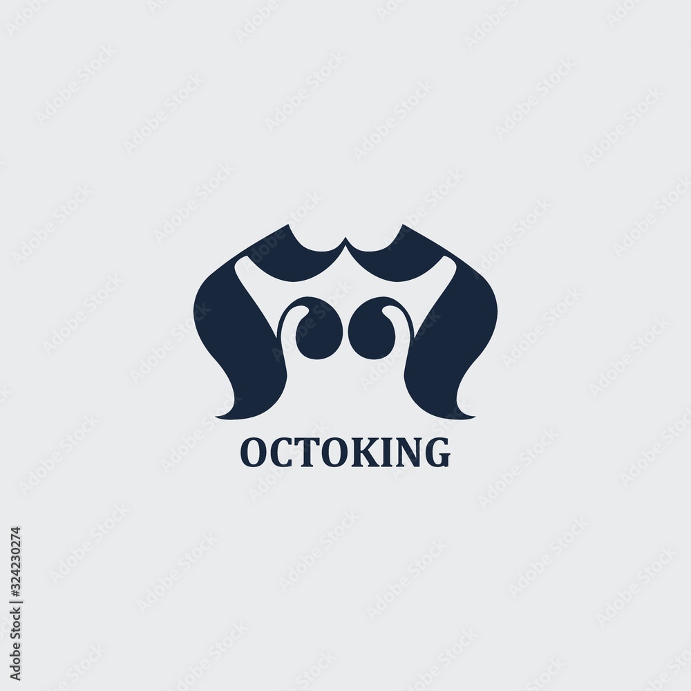 Abstract Logo Design. Octo King Logo Template Stock Vector | Adobe Stock