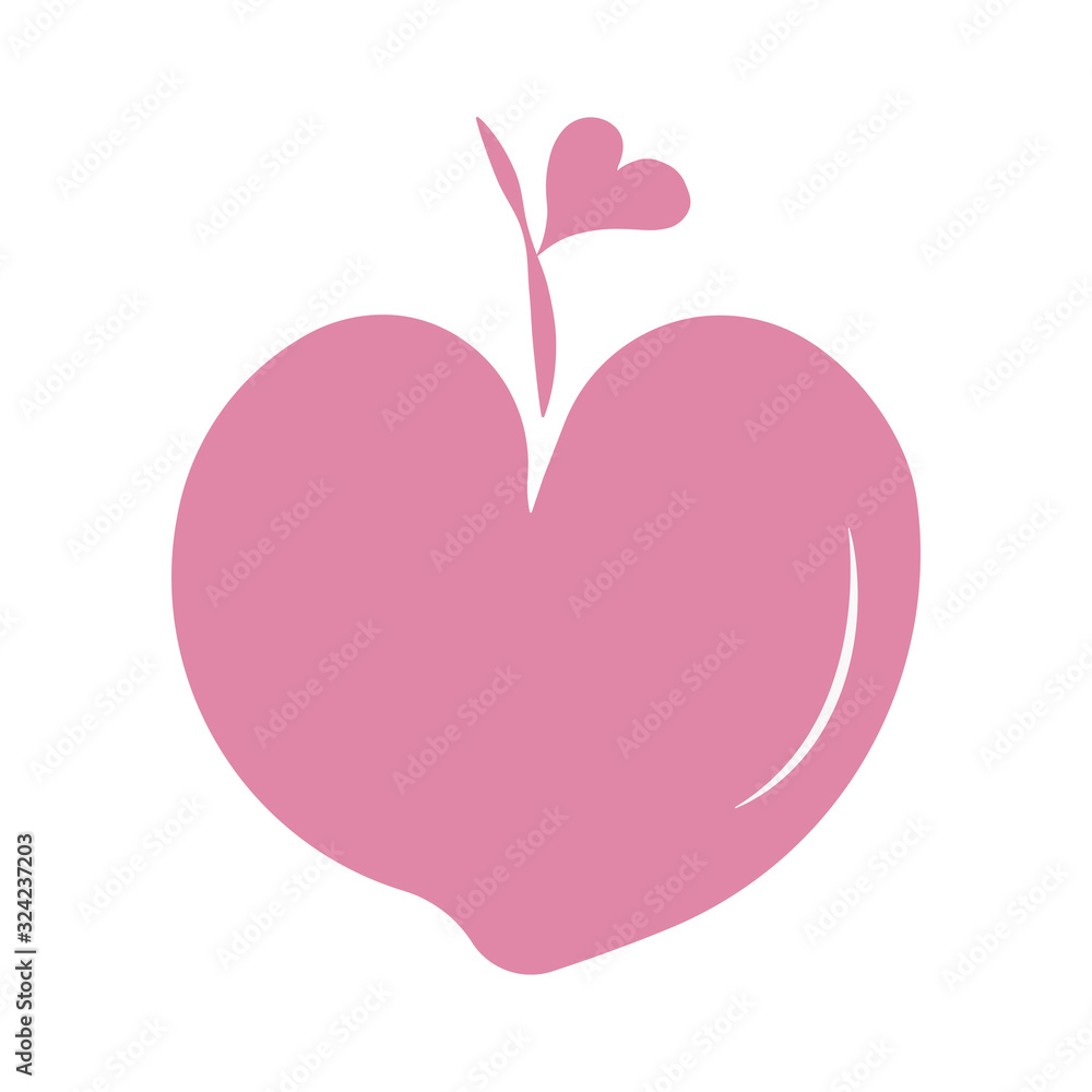 Vector heart Apple of outline hand drawn heart icon. Illustration for ...