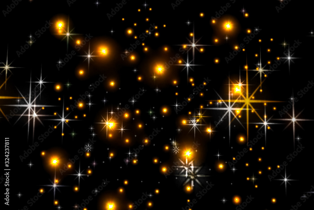 Animated stars on a black background. The starry sky. Stock ...