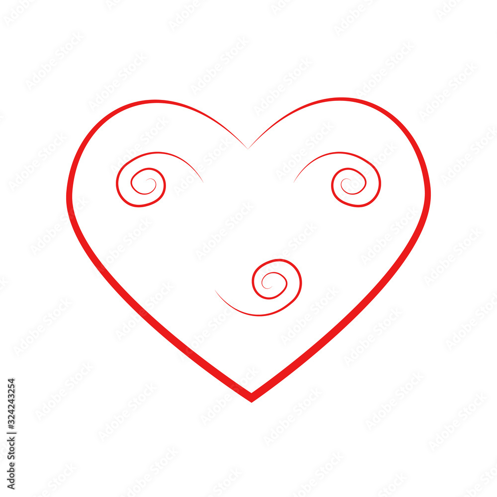 Vector heart of outline hand drawn heart icon. Illustration for your ...