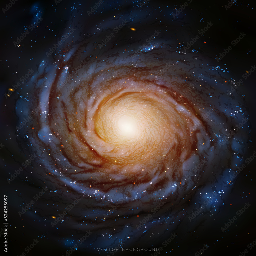 Spiral galaxy in outer space. Elements of this image furnished by NASA ...