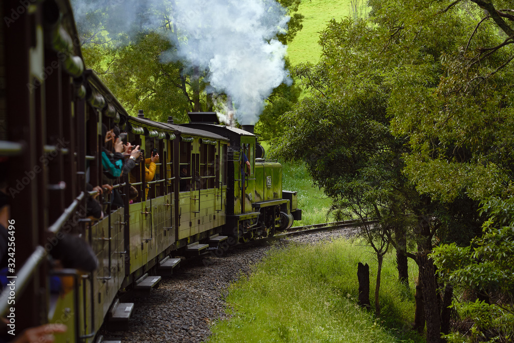 Puffing Billy vintage steam train Stock Photo | Adobe Stock