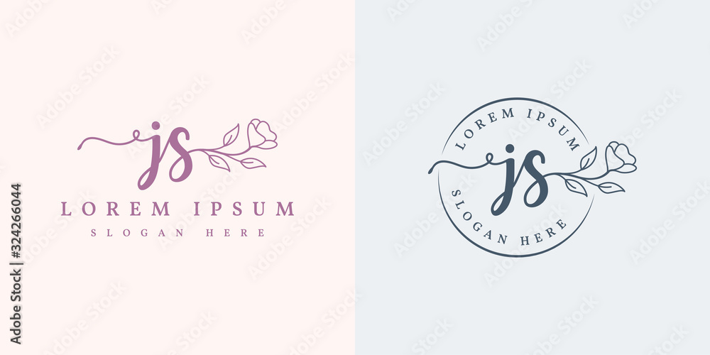 Initial js feminine logo collections template - vector Stock Vector ...