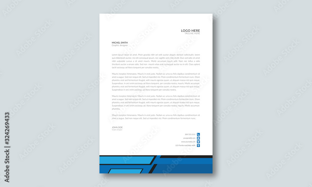 Corporate letterhead template layout Stock Vector | Adobe Stock