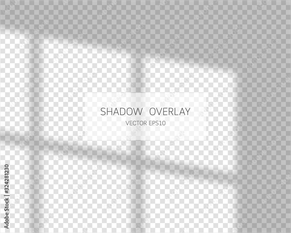 Shadow overlay effect. Natural shadows from window isolated on ...