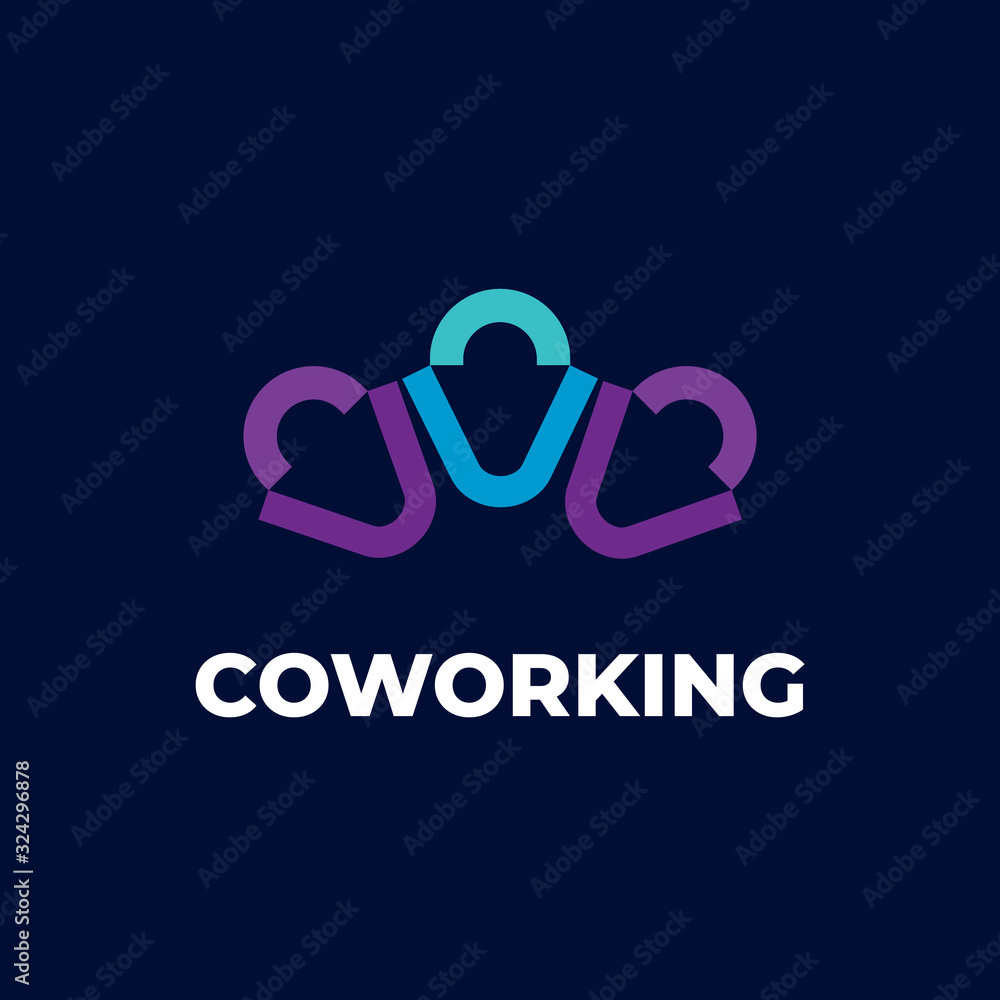 Coworking Logo. Vector template design Stock Vector | Adobe Stock