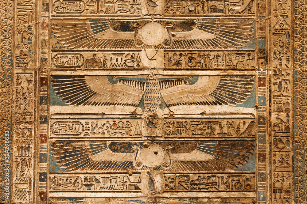 Details of ceiling in Egyptian Temple Stock Photo | Adobe Stock