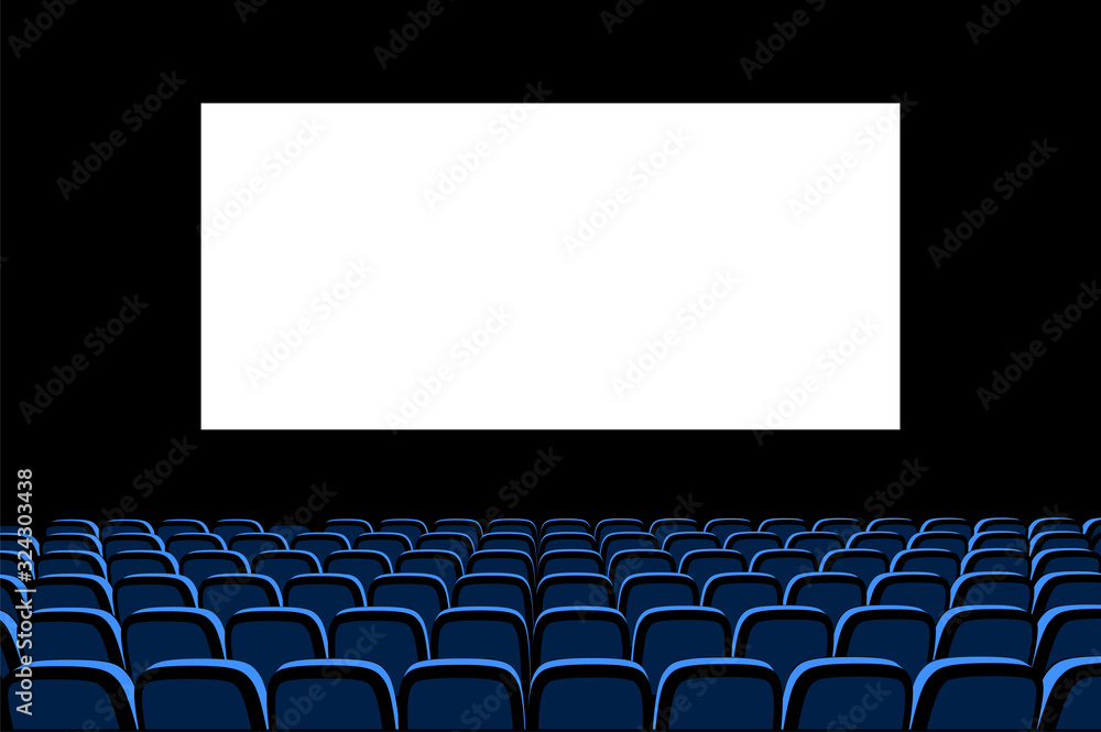 Hall for watching movies. Cinema. Concert hall. Vector 3d illustration ...