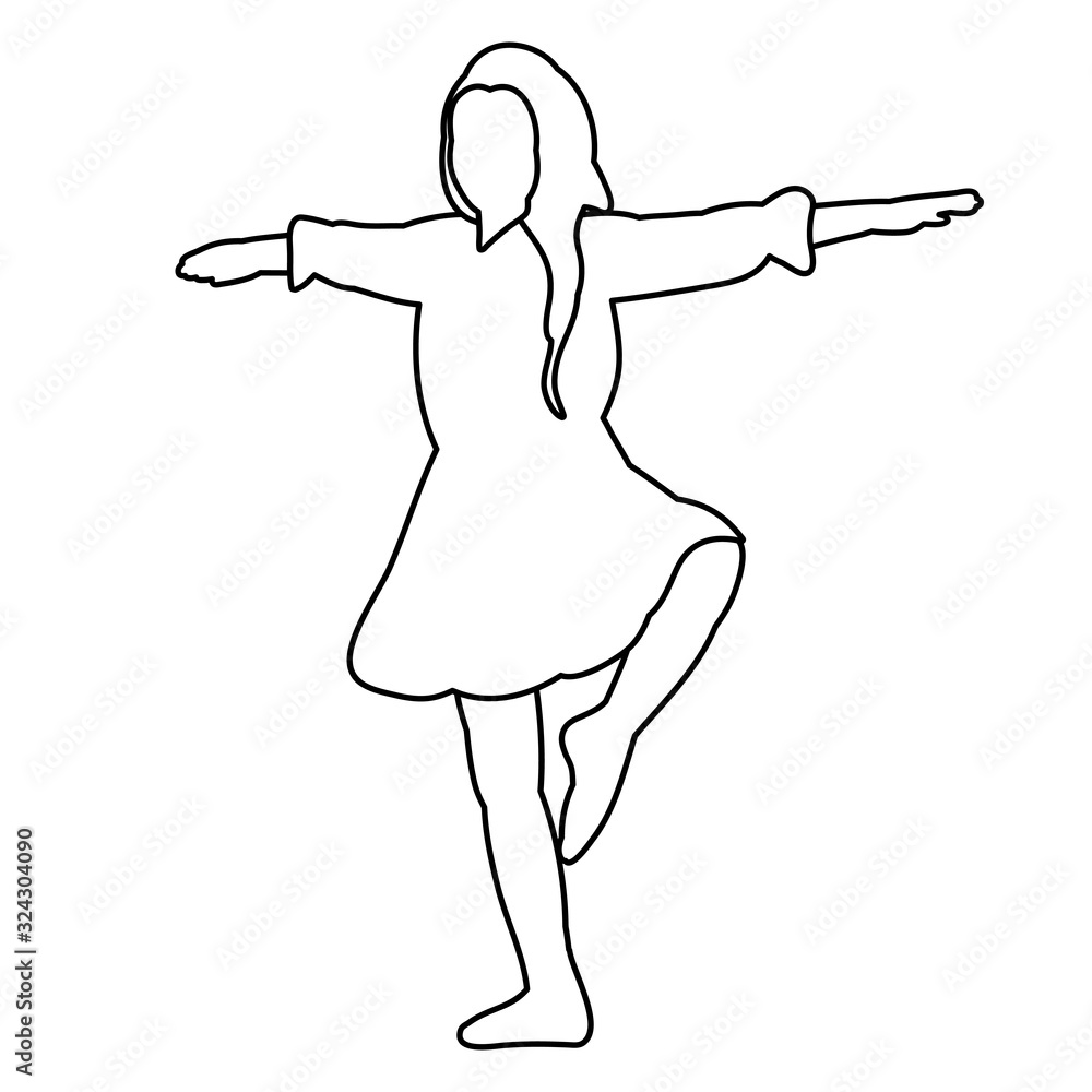 line drawing of a dancing woman on a white background Stock Vector ...