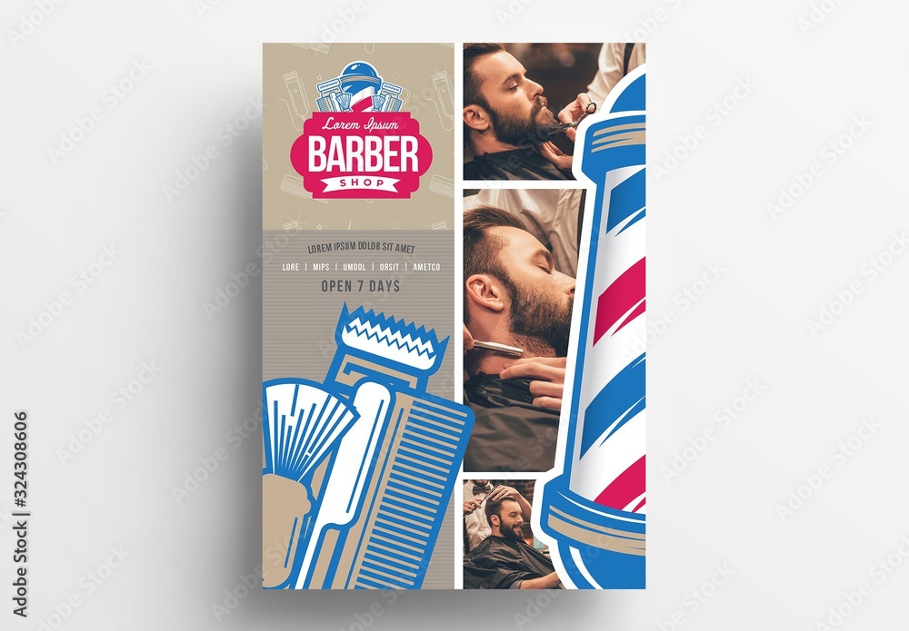 Barber Shop Poster Layout Stock Template | Adobe Stock