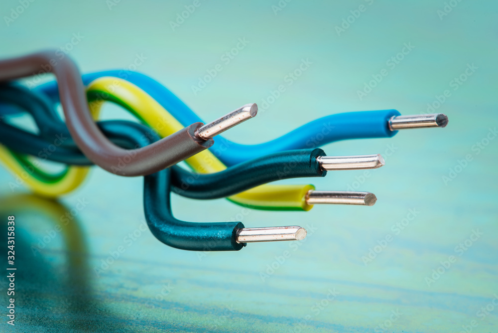 Electric wire electrical installation component Stock Photo | Adobe Stock