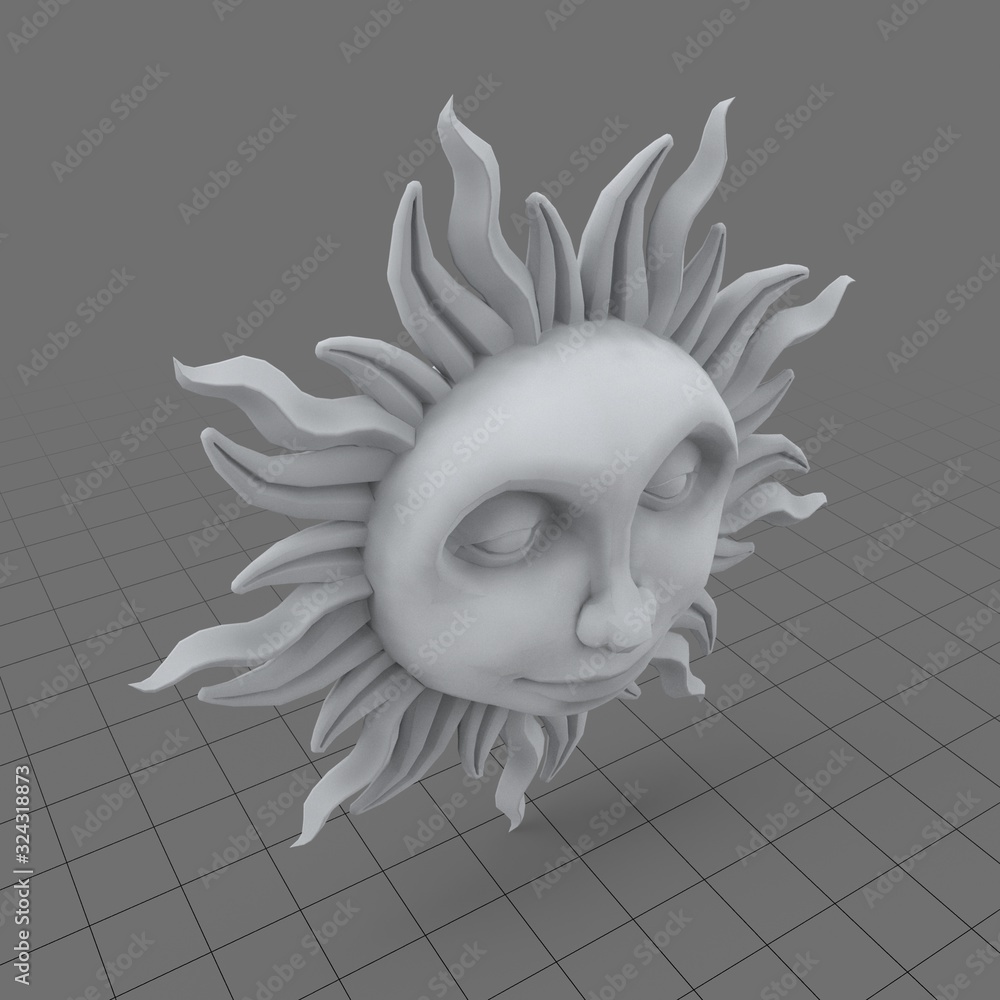 Stylized sun Stock 3D asset | Adobe Stock