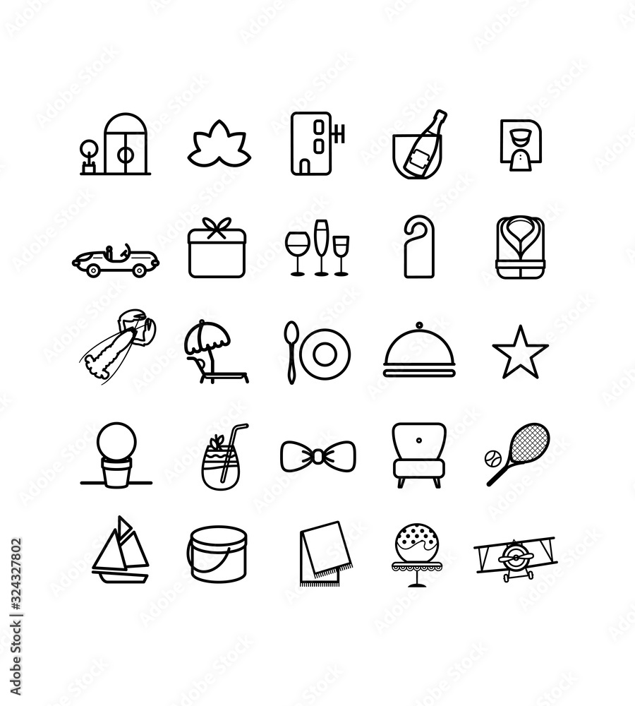 Pictogramme, symboles pour hôtel de luxe Stock Vector | Adobe Stock