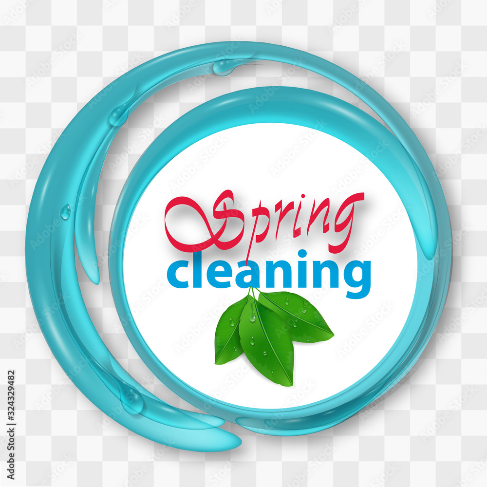 Water splash spring cleaning on transparent background. Services ...