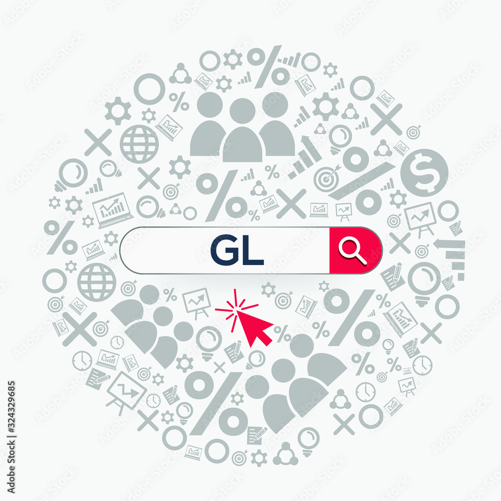 GL mean (general ledger) Word written in search bar,Vector illustration ...