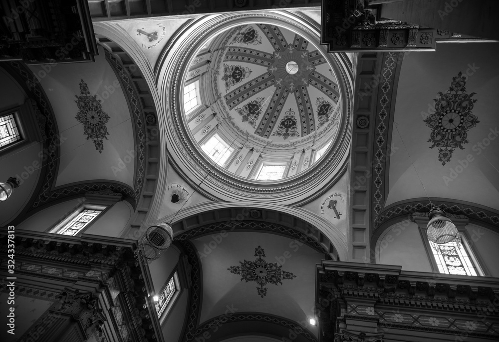 Colón, Queretaro / Mexico- Jul 2018 Religious tourism is derived from ...