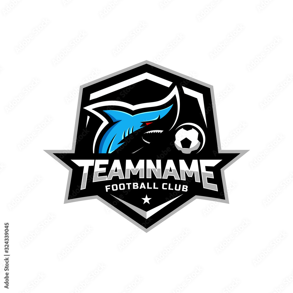 sharks logo for the Football team logo. vector illustration. Stock ...