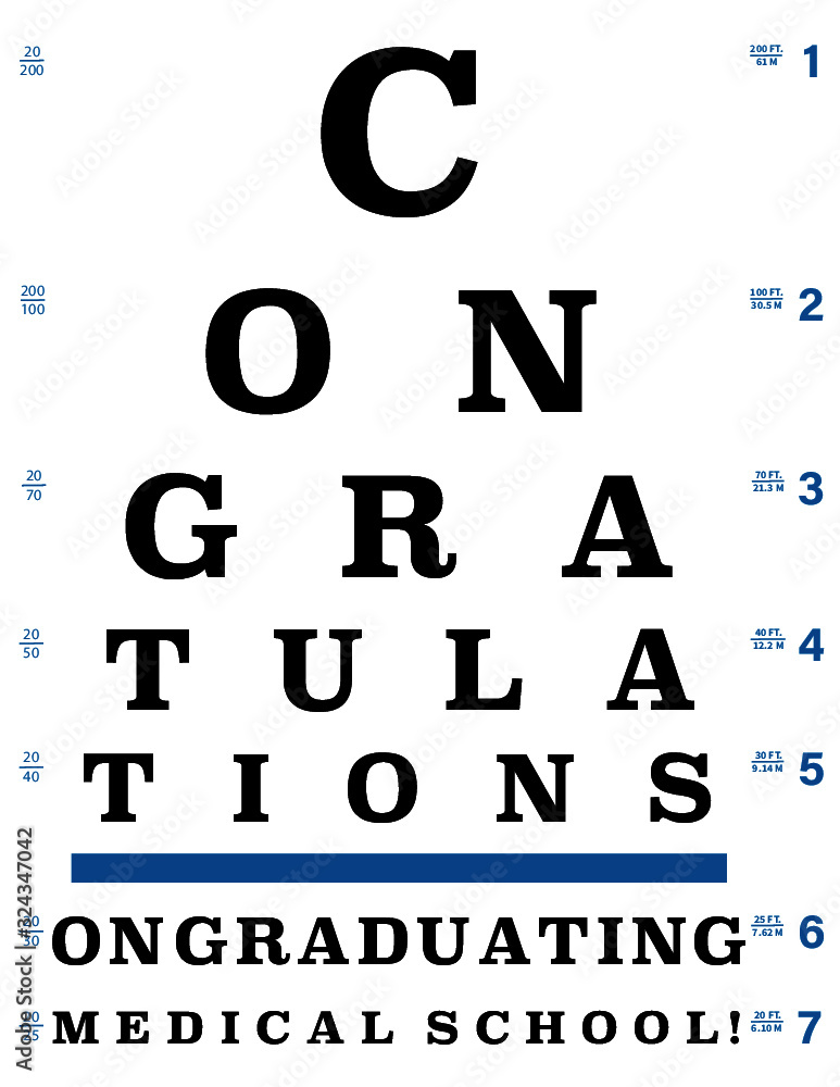 Eye Chart for Medical School Congratulation Classic Eye Chart Style ...