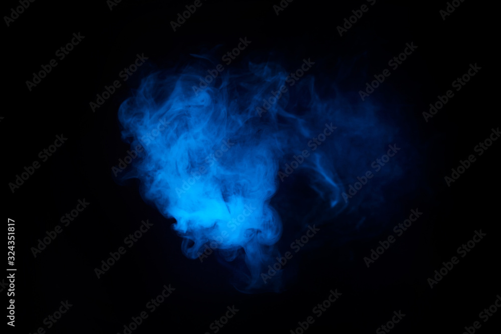 Abstract neon light smoke effect on black background. Smoke cloud ...