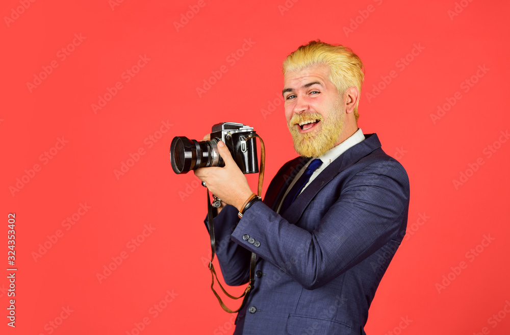 Vintage style trend. Classy and old school. Content creator. Man ...