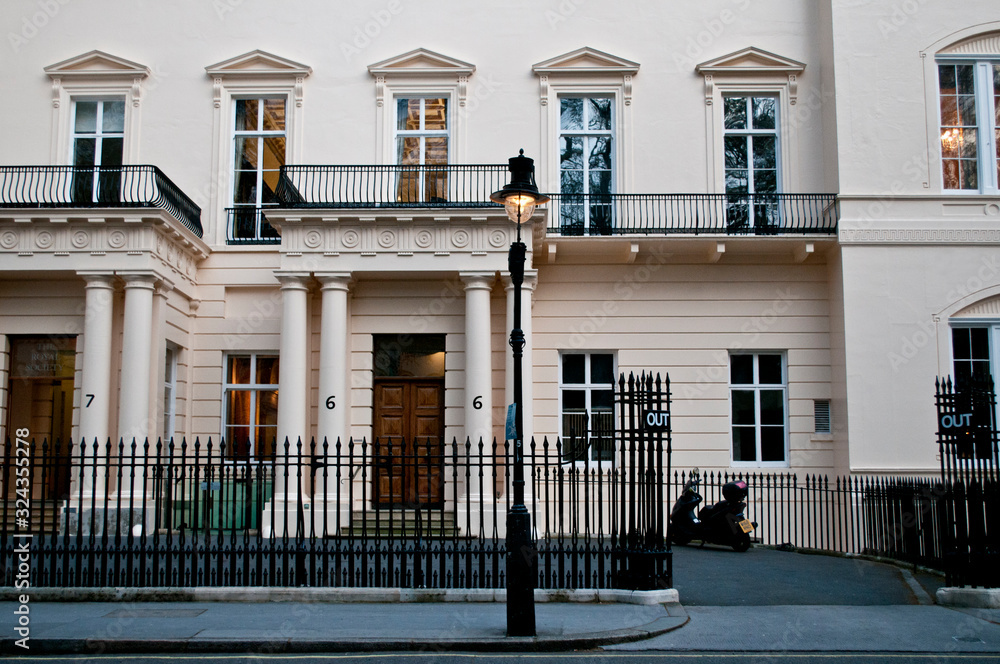 Royal Society building. Listed houses on Carlton House Terrace, London ...