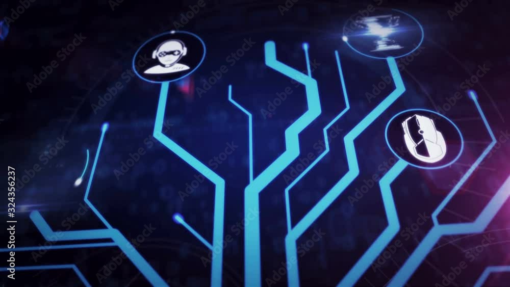 Growing digital tree with cyber game, esport, video sport and play ...