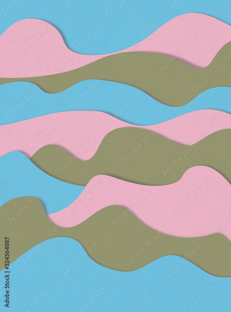 Colorful cardboard cutouts background with curved shapes Stock Photo ...