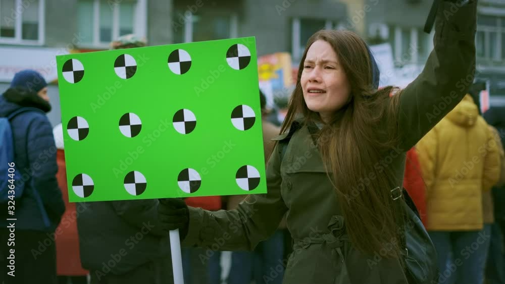 Female feminist demonstration. Gender rights feminism fight. Women ...