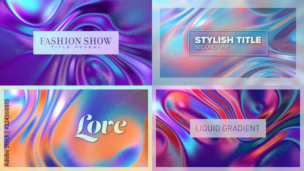 Metallic Liquid Gradient Title Reveal Stock Template | Adobe Stock
