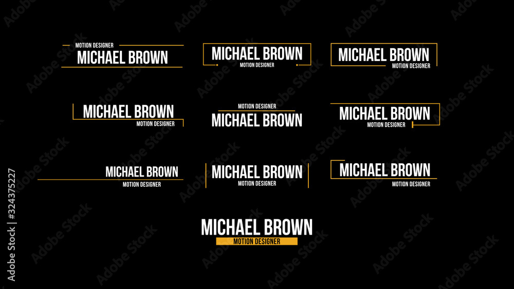 Minimal Lines Lower Third Stock Template | Adobe Stock