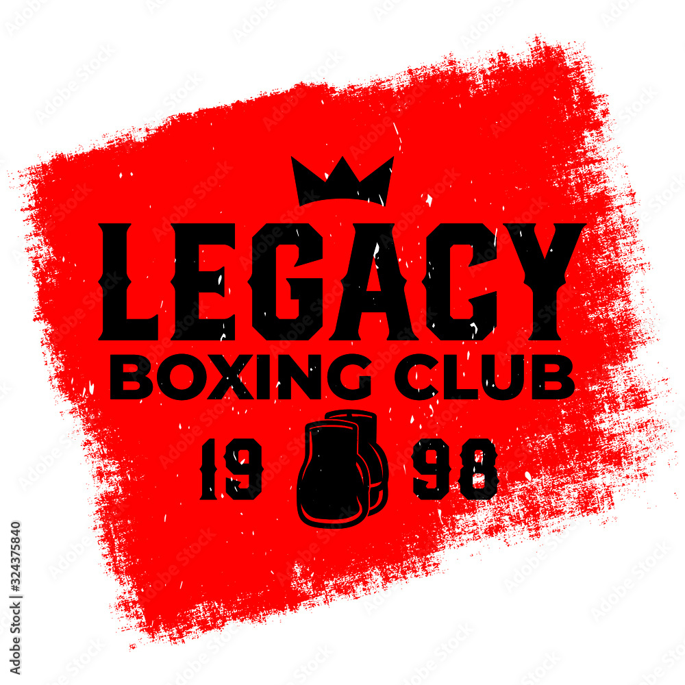 Boxing club grunge logo. Boxing related design elements for prints ...