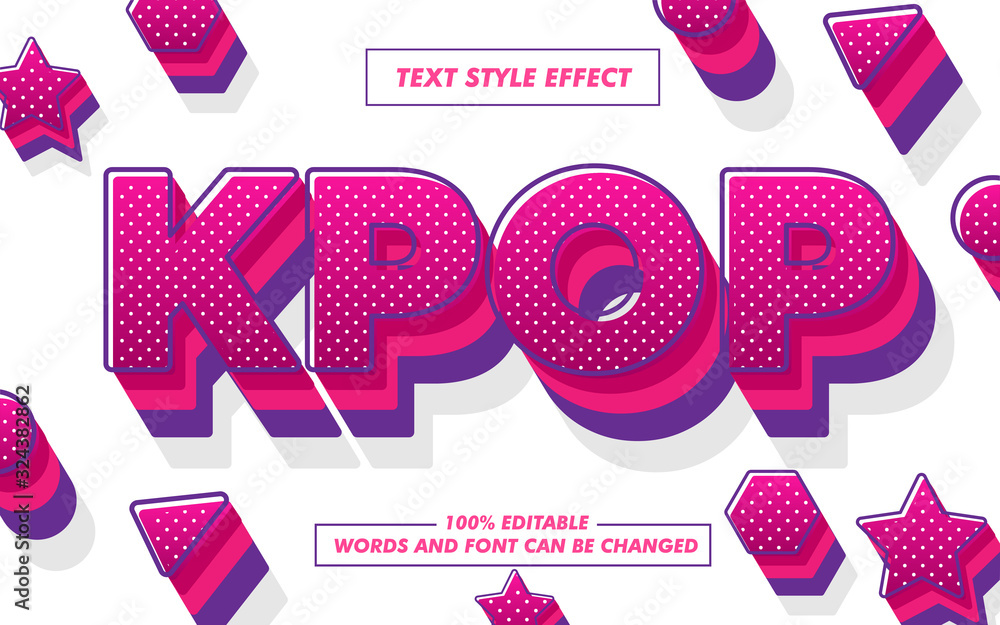 K-Pop text style Effect Stock Vector | Adobe Stock