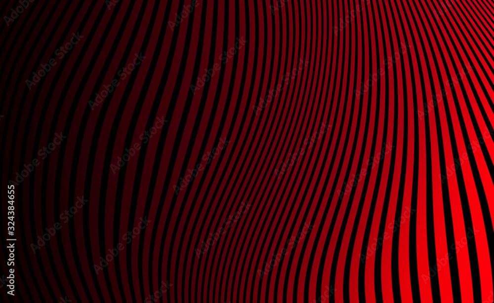 Abstract red curved lines with ripples and psychodelic waves - vertical ...